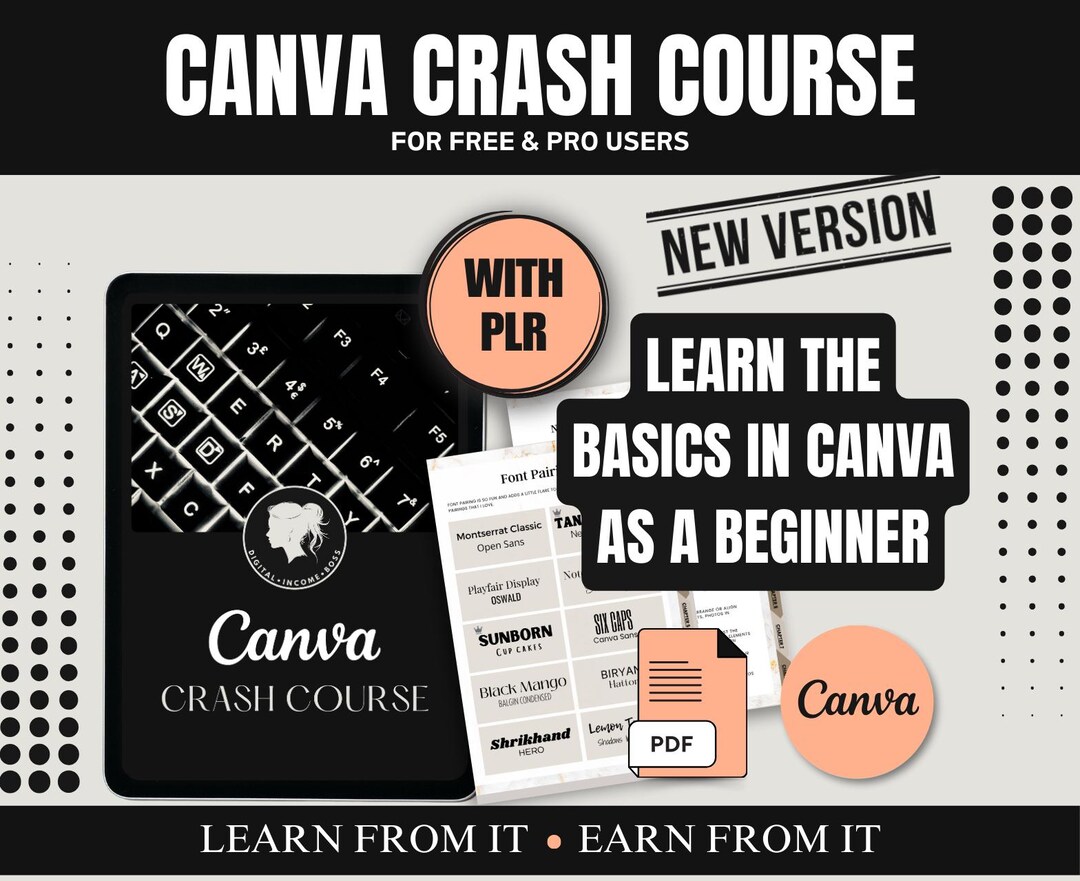 Canva Crash Course PLR MRR PLR Digital Products Sell as Your Own Canva ...