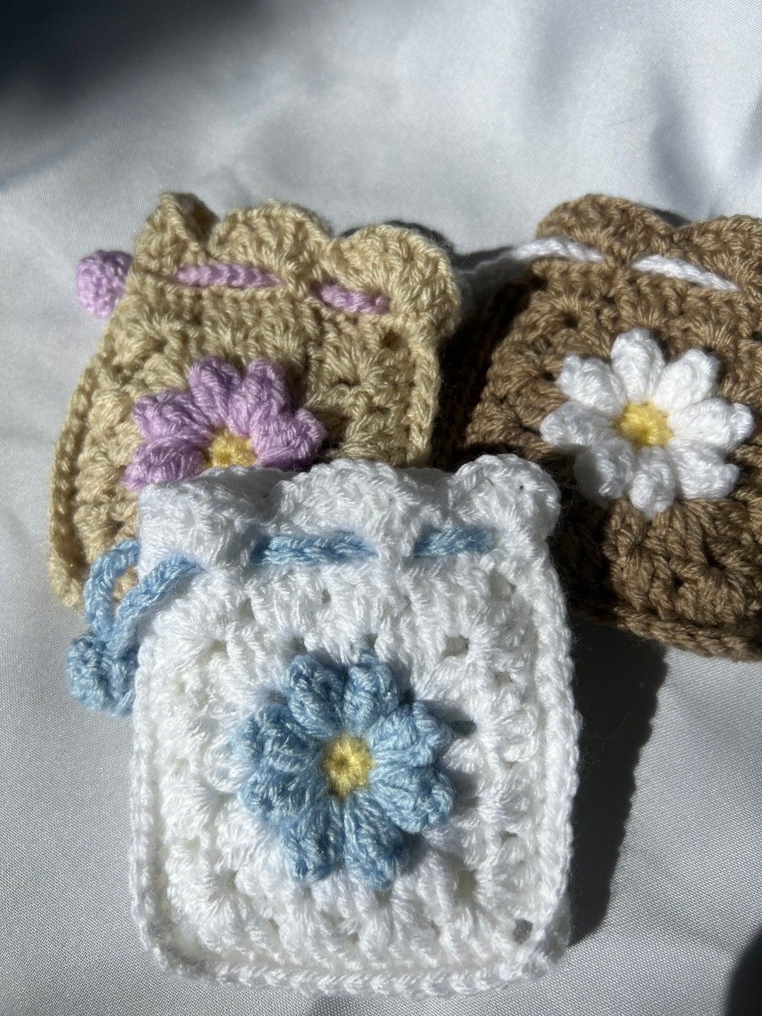 Flower Pouch,crochet Seedling Flower Pouch, Crochet Flower Bag ...