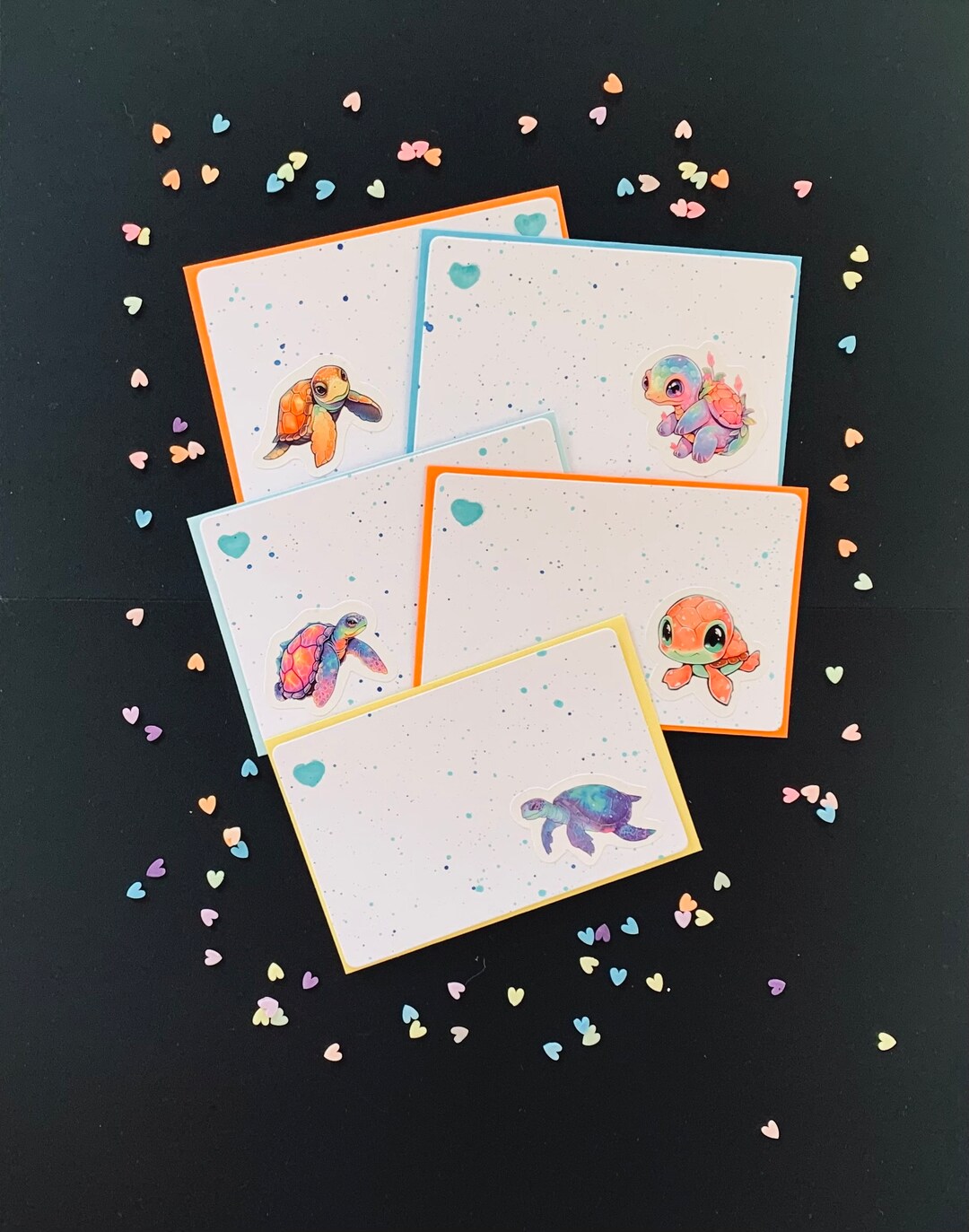 Sea Turtle Cards for Kids and Ocean Animal Lovers. Handmade Sea Animal ...