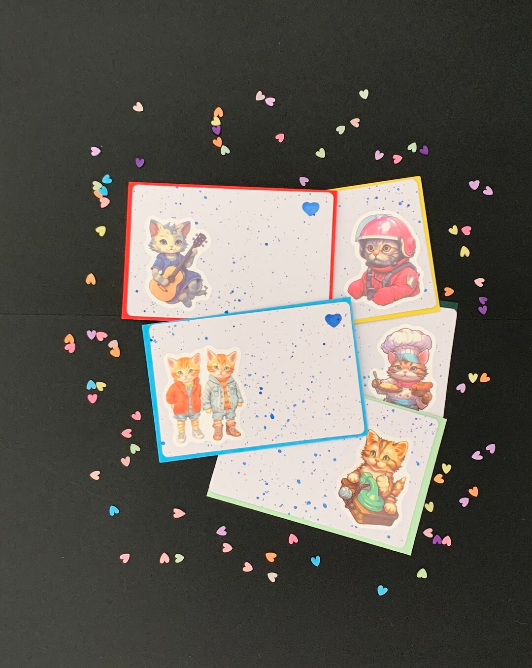 Cute Cat Cards for Kids and Animal Lovers. Adorable Handmade Notecards ...