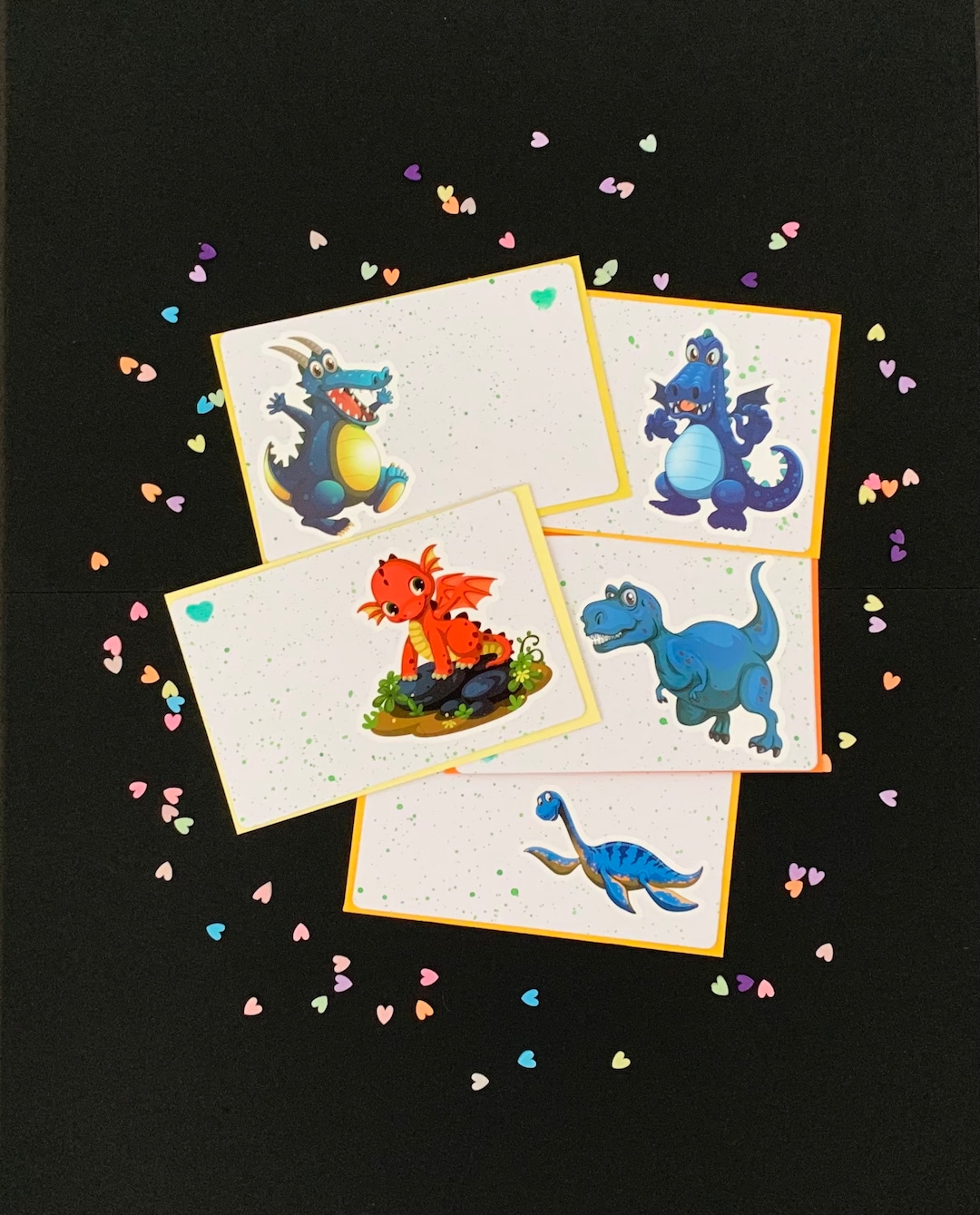 Dinosaur Cards for Kids and Animal Lovers. Cute Handmade Notecards for ...