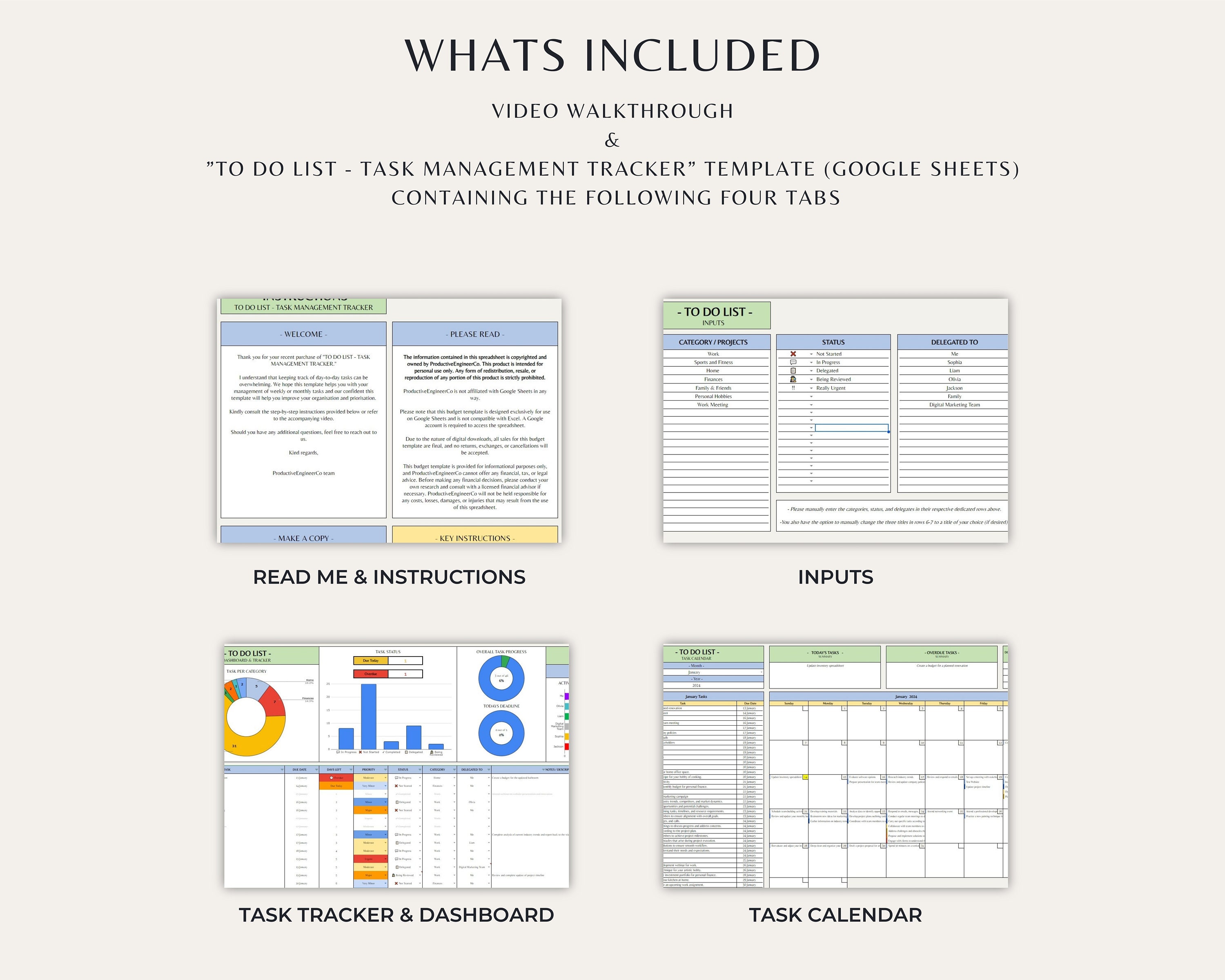 To Do List Task Management Tracker Template Daily Weekly Monthly ...