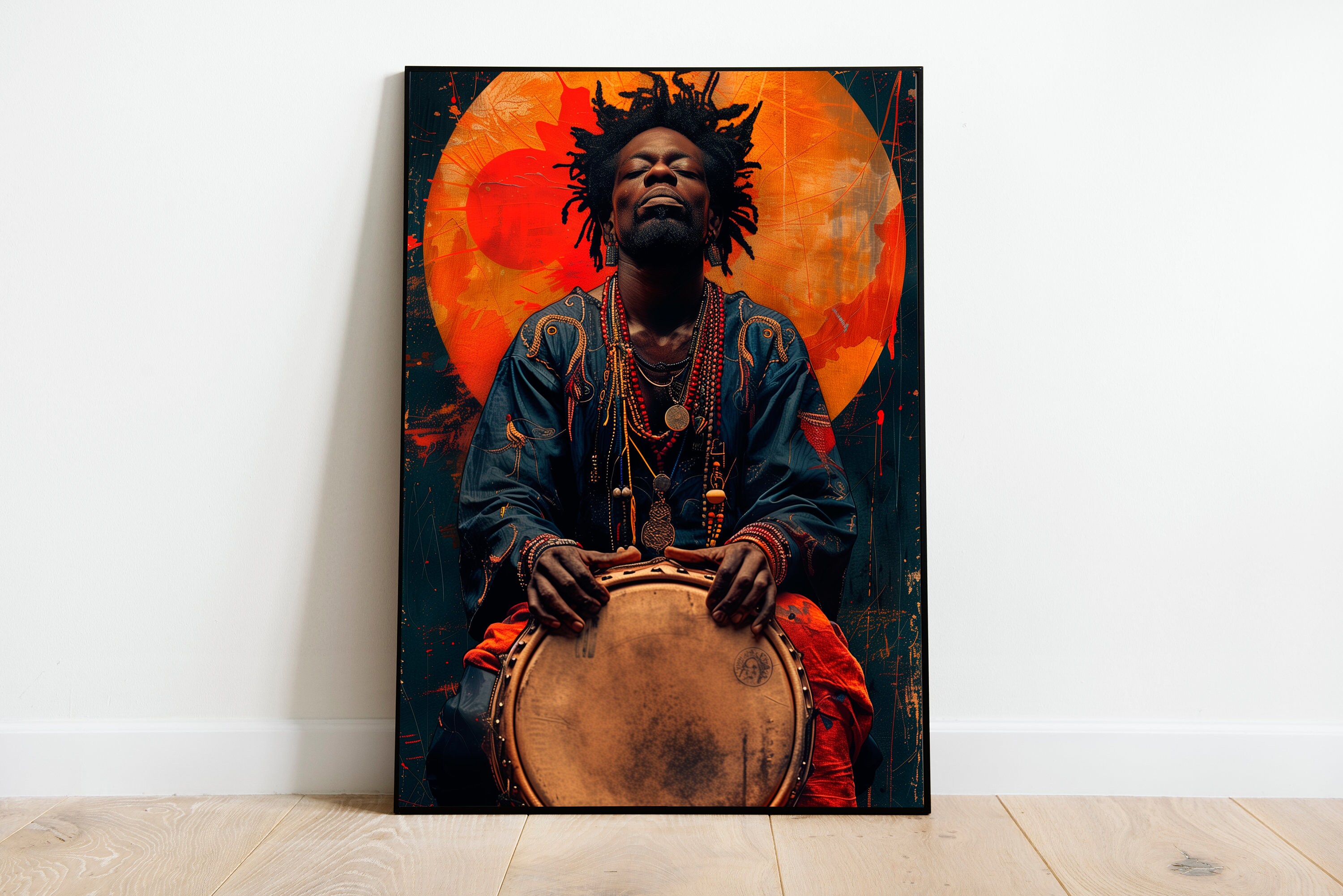 African Drummer Under the Sun - 112cm X 197cm High-resolution Printable ...