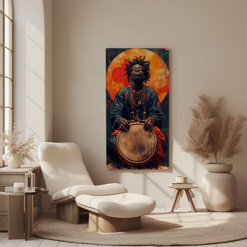 African Drummer Under the Sun - 112cm X 197cm High-resolution Printable ...