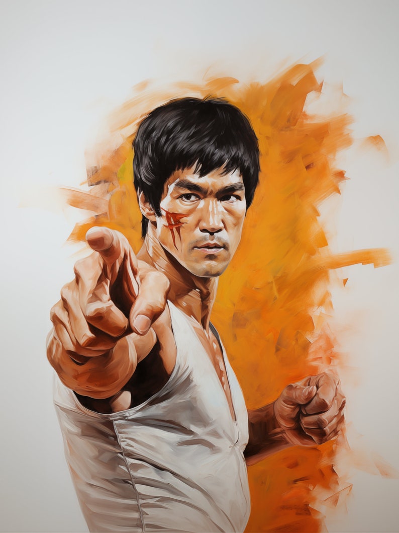 Bruce Lee Digital Art - Light White and Orange - 147cm X 82cm High ...