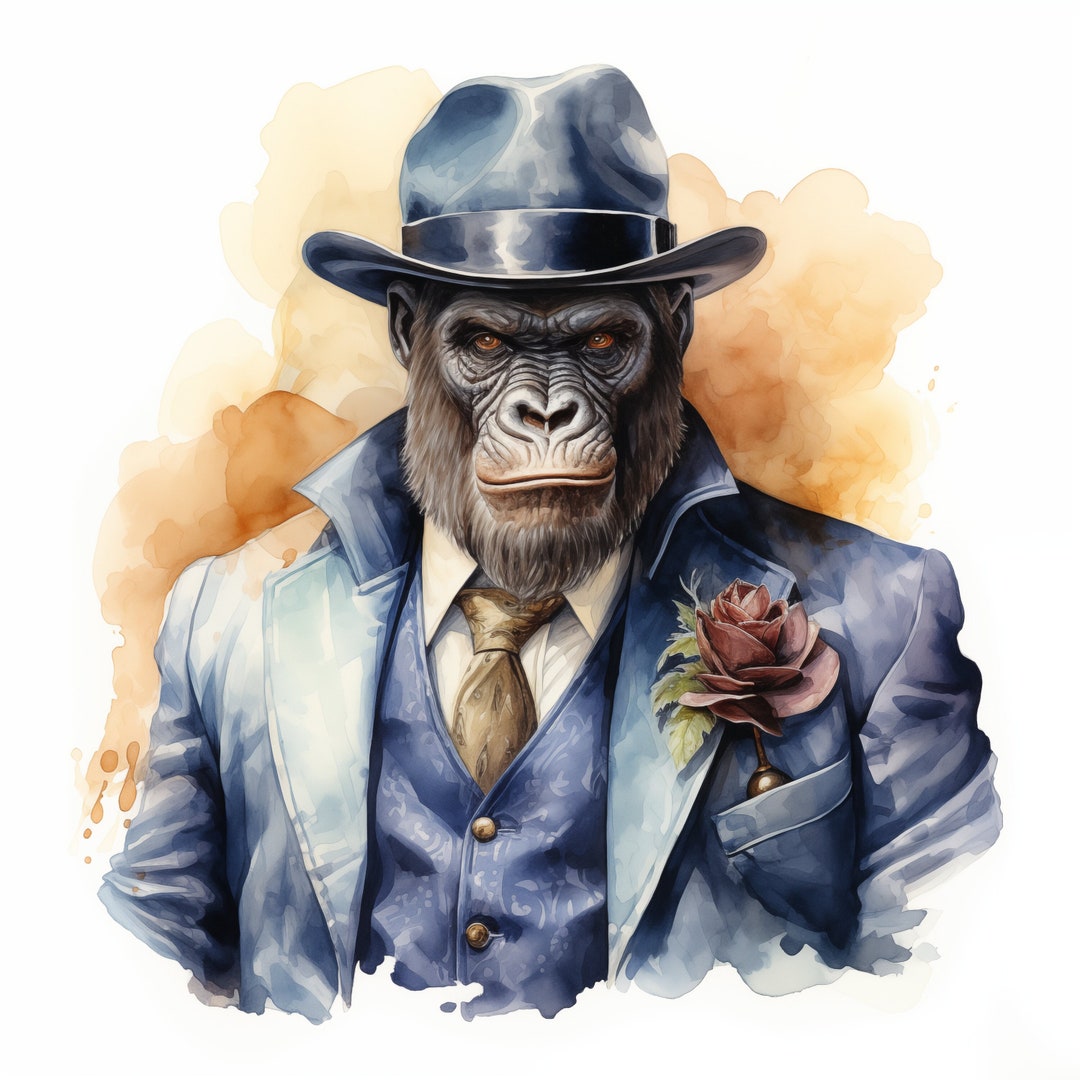 Sherlock Gorilla - 208cm X 208cm High-resolution Printable Digital Wall ...