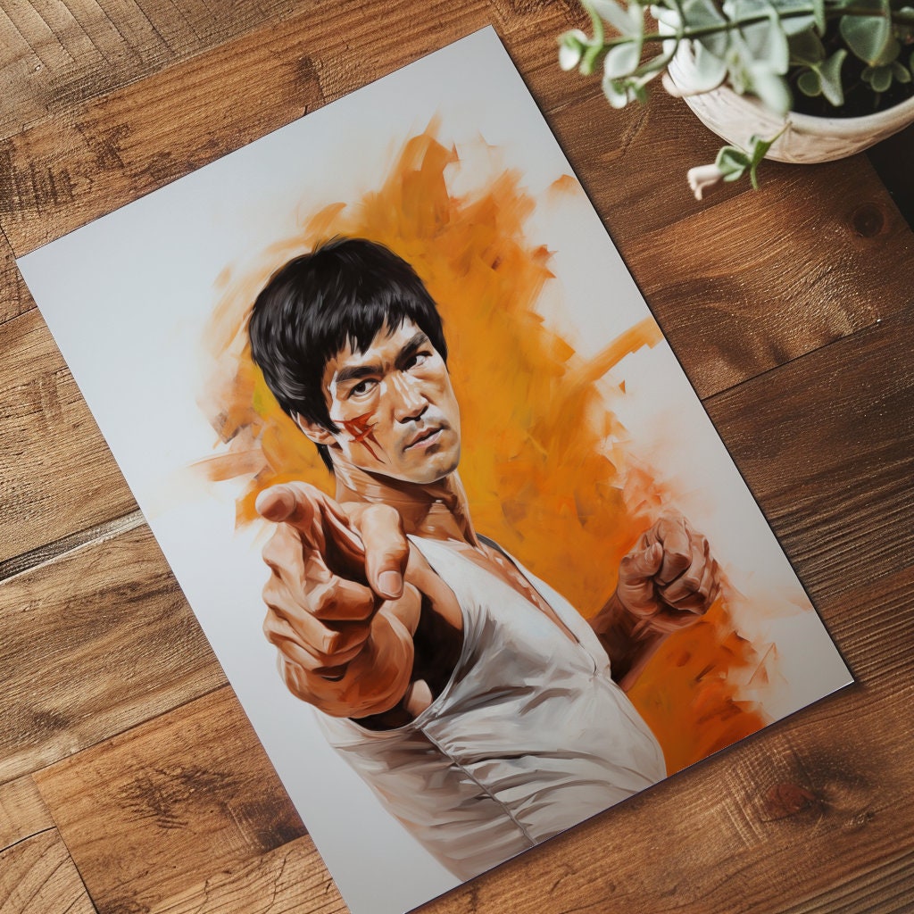Bruce Lee Digital Art - Light White and Orange - 147cm X 82cm High ...