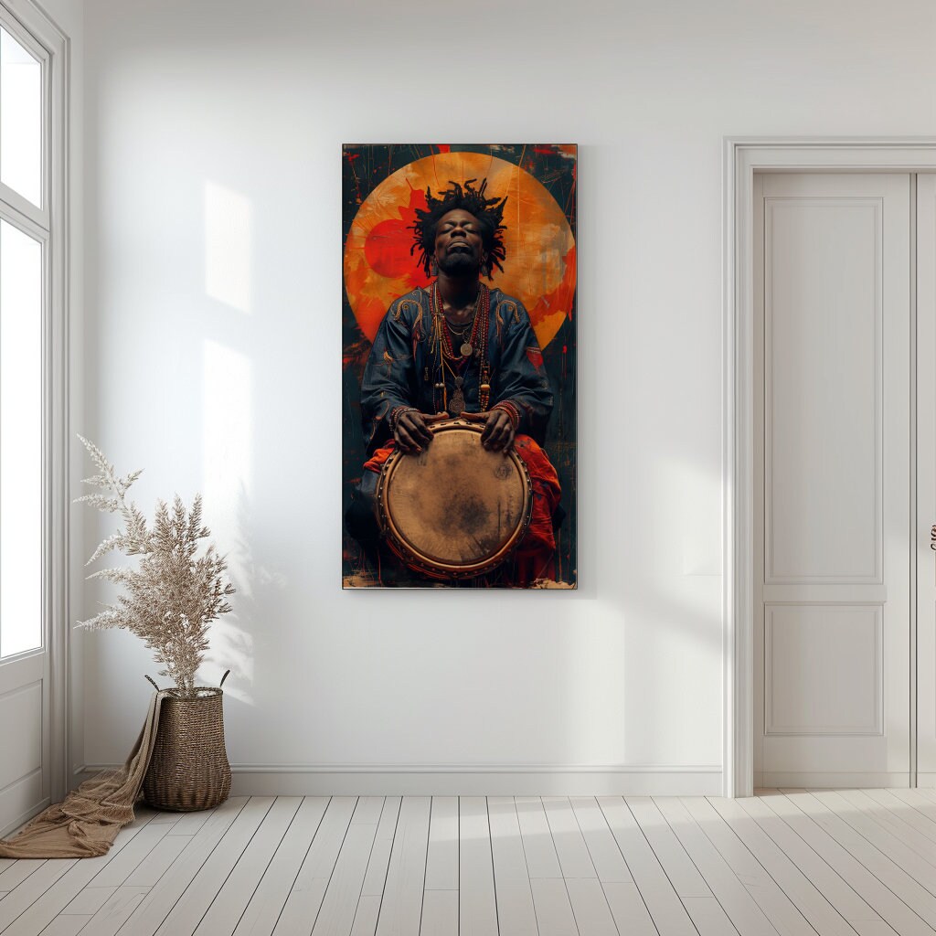 African Drummer Under the Sun - 112cm X 197cm High-resolution Printable ...