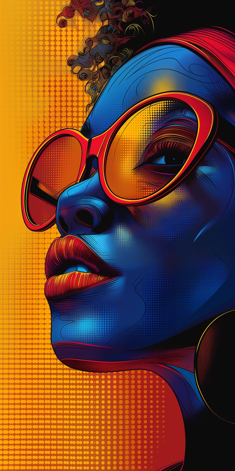 Colorful Women in Afrofuturism Art - 130cm X 260cm @300dpi High ...