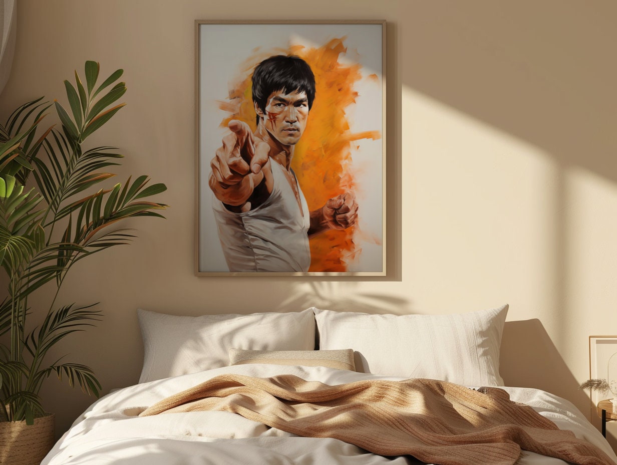 Bruce Lee Digital Art - Light White and Orange - 147cm X 82cm High ...