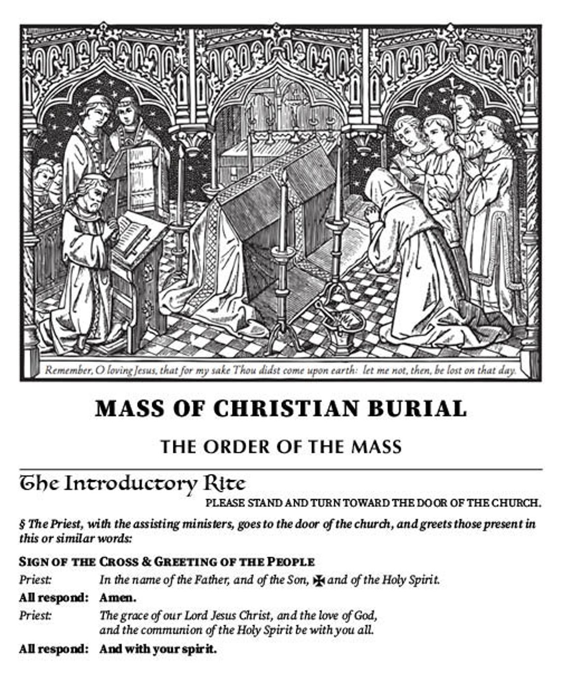 Printable Catholic Funeral Program - Mass of Christian Burial With Rite ...