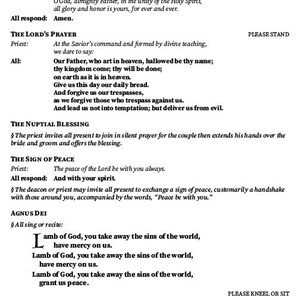 Catholic Wedding Program - Etsy