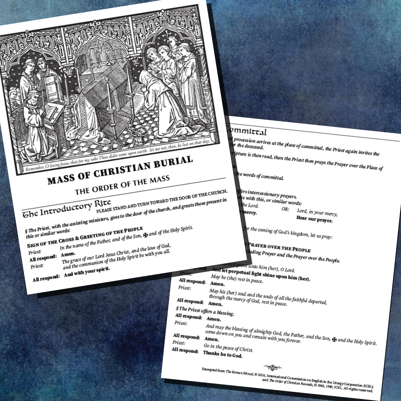 Printable Catholic Funeral Program - Mass of Christian Burial With Rite ...