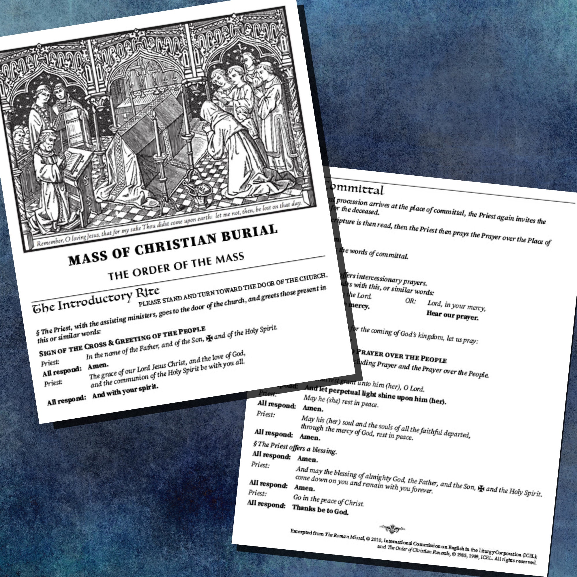 Printable Catholic Funeral Program - Mass of Christian Burial With Rite ...