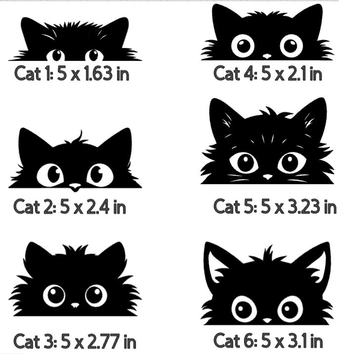 Peeking Cat Vinyl Stickers - Etsy