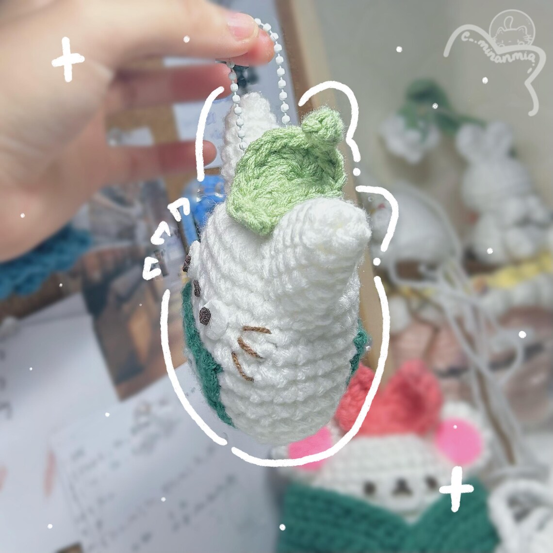 Totoro Onigiri Crochet Keychain make - Etsy