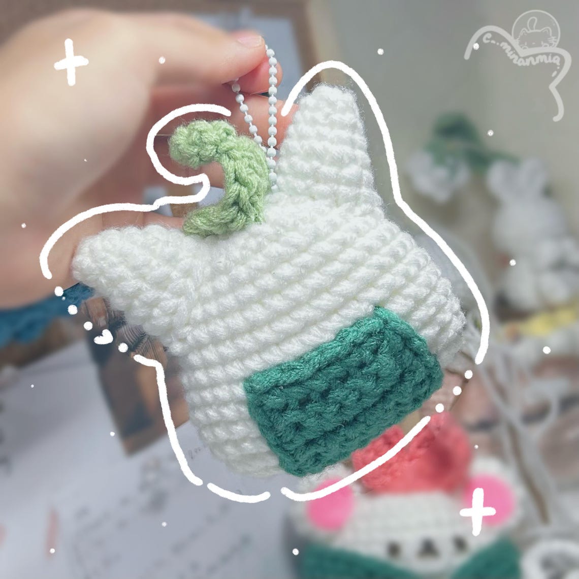 Totoro Onigiri Crochet Keychain make - Etsy