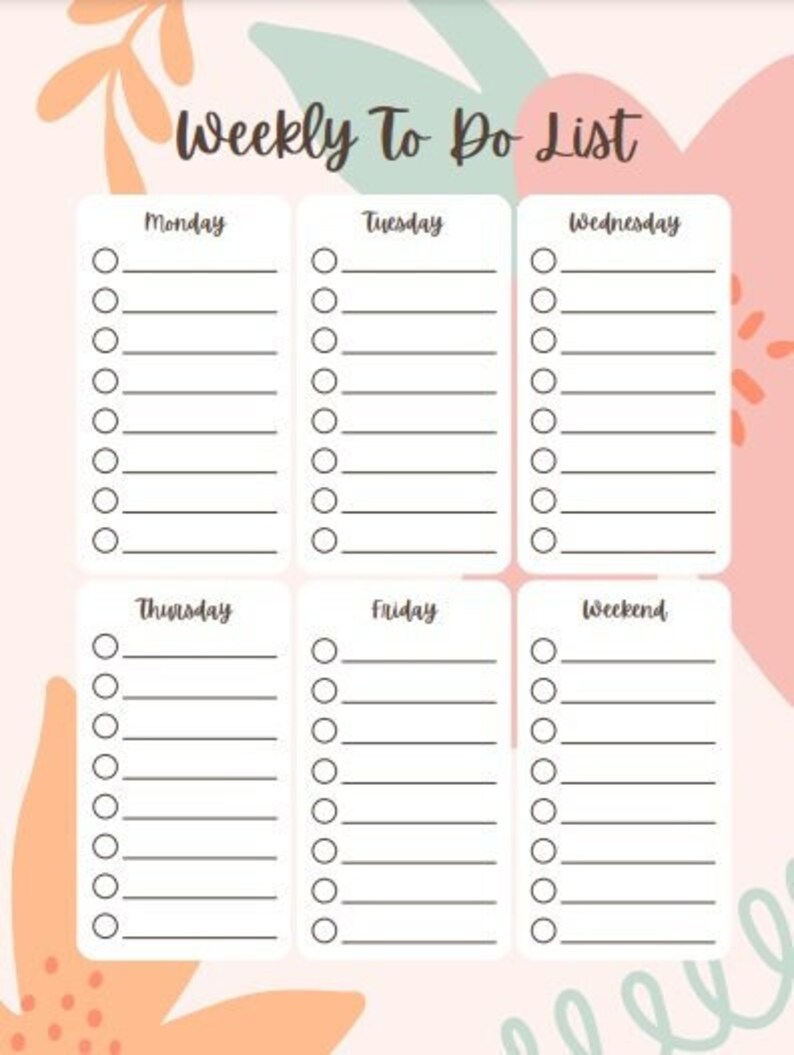 Printable Elegant to Do List - Etsy