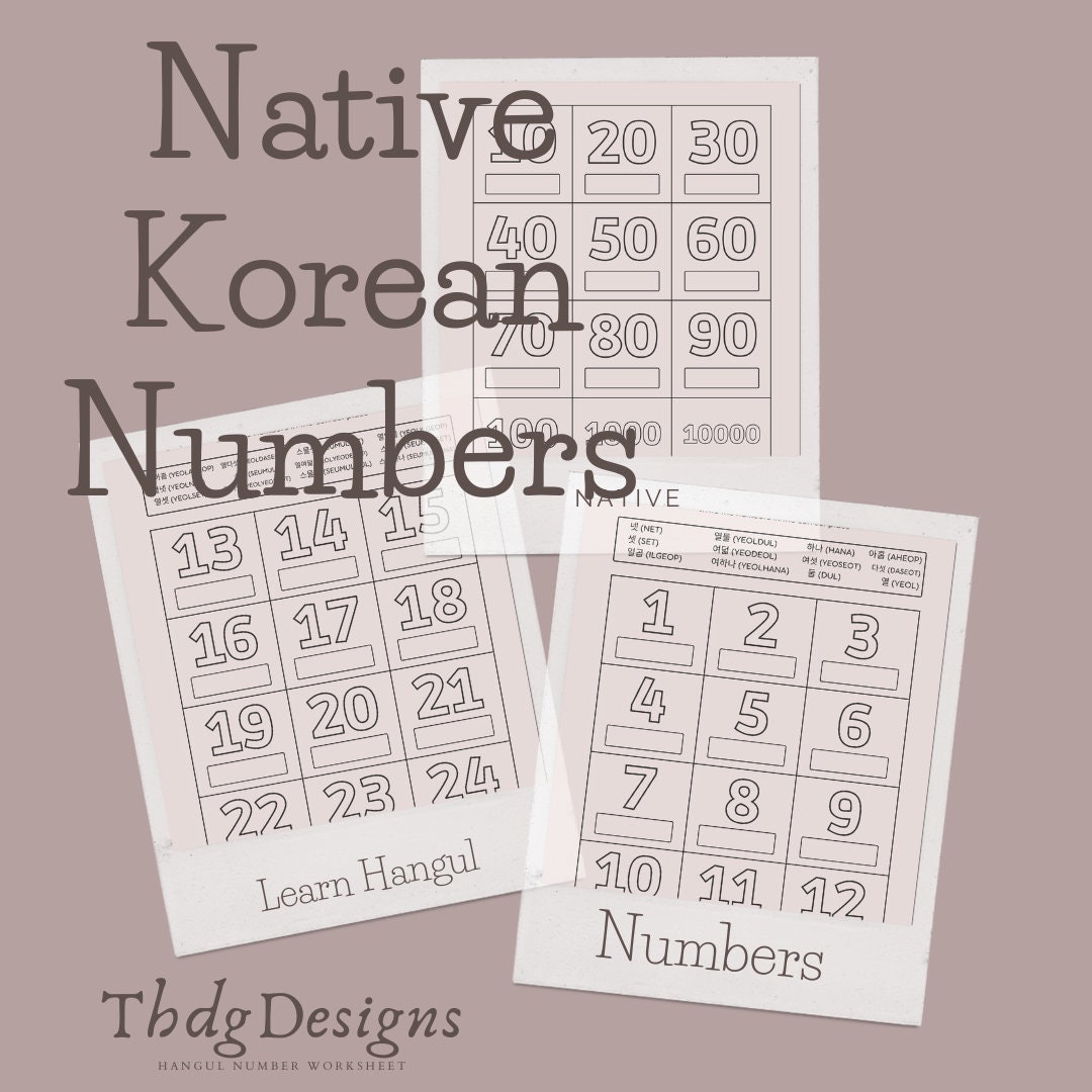 Learn Korean Numbers Worksheet Digital Download - Etsy