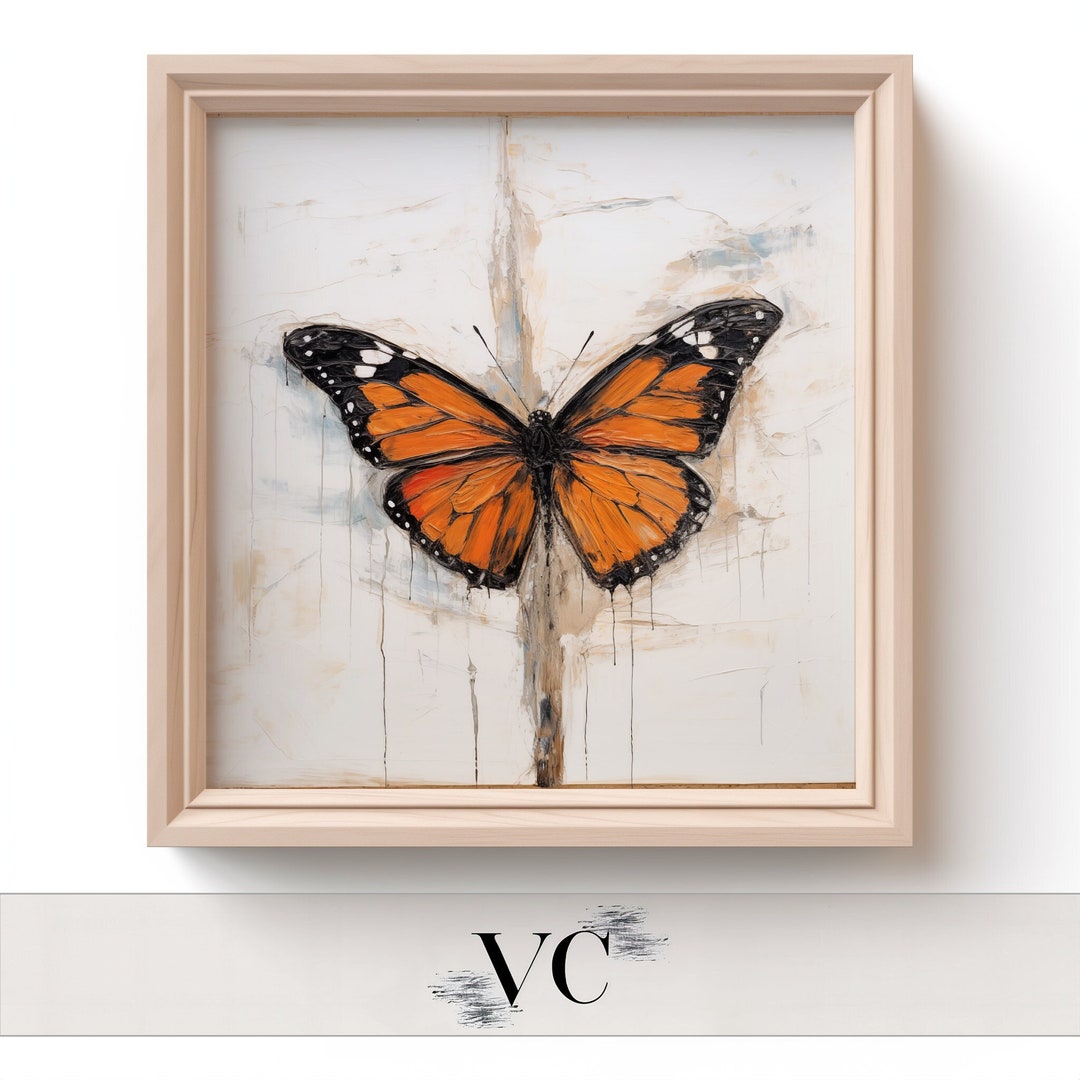 Monarch Butterfly Print, Modern Wall Art, Butterfly Painting, Nature ...