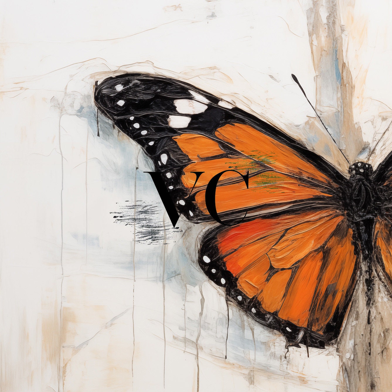 Monarch Butterfly Print, Modern Wall Art, Butterfly Painting, Nature ...