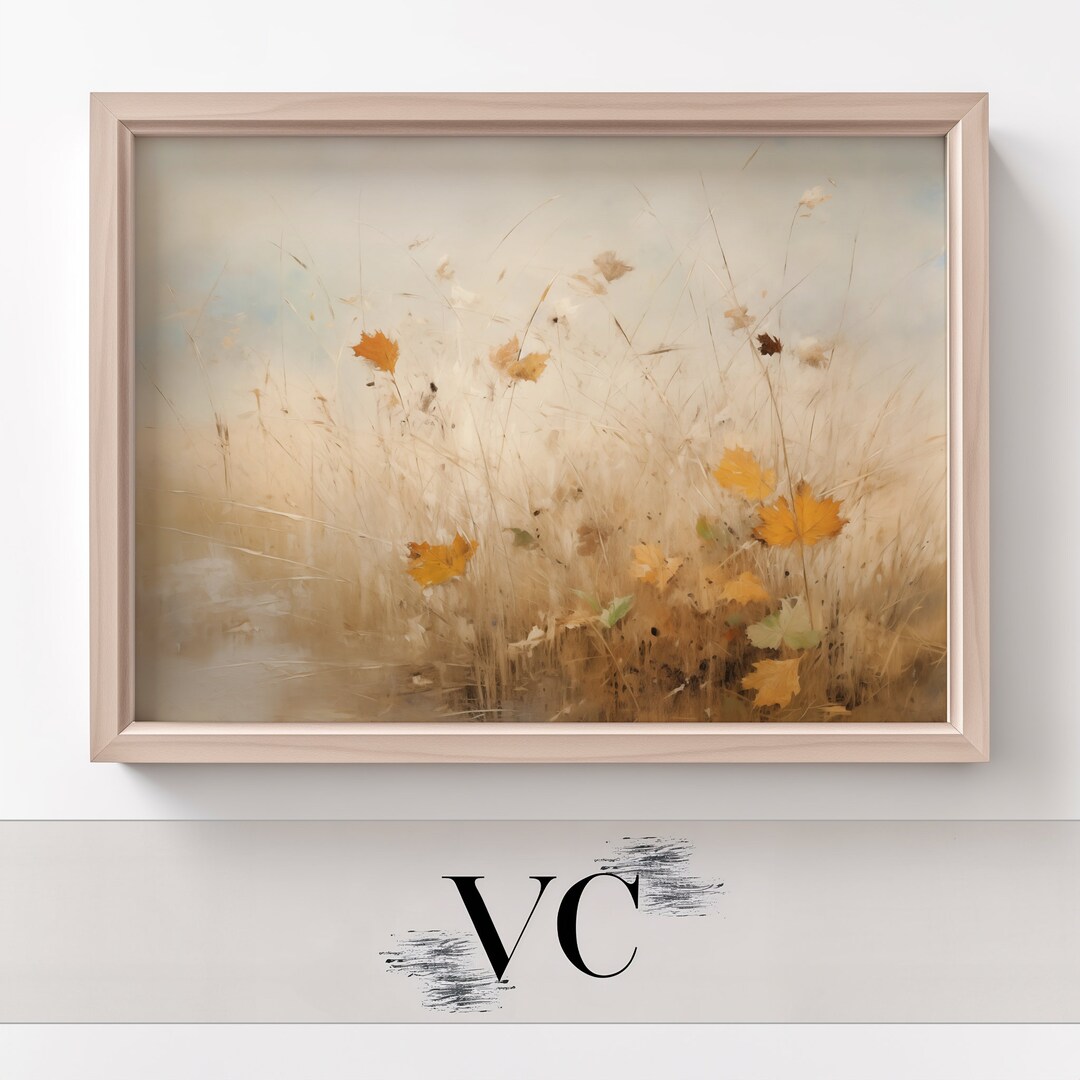 Fall Inspired Maple Leaf Oil Painting, Country Farmhouse Print ...