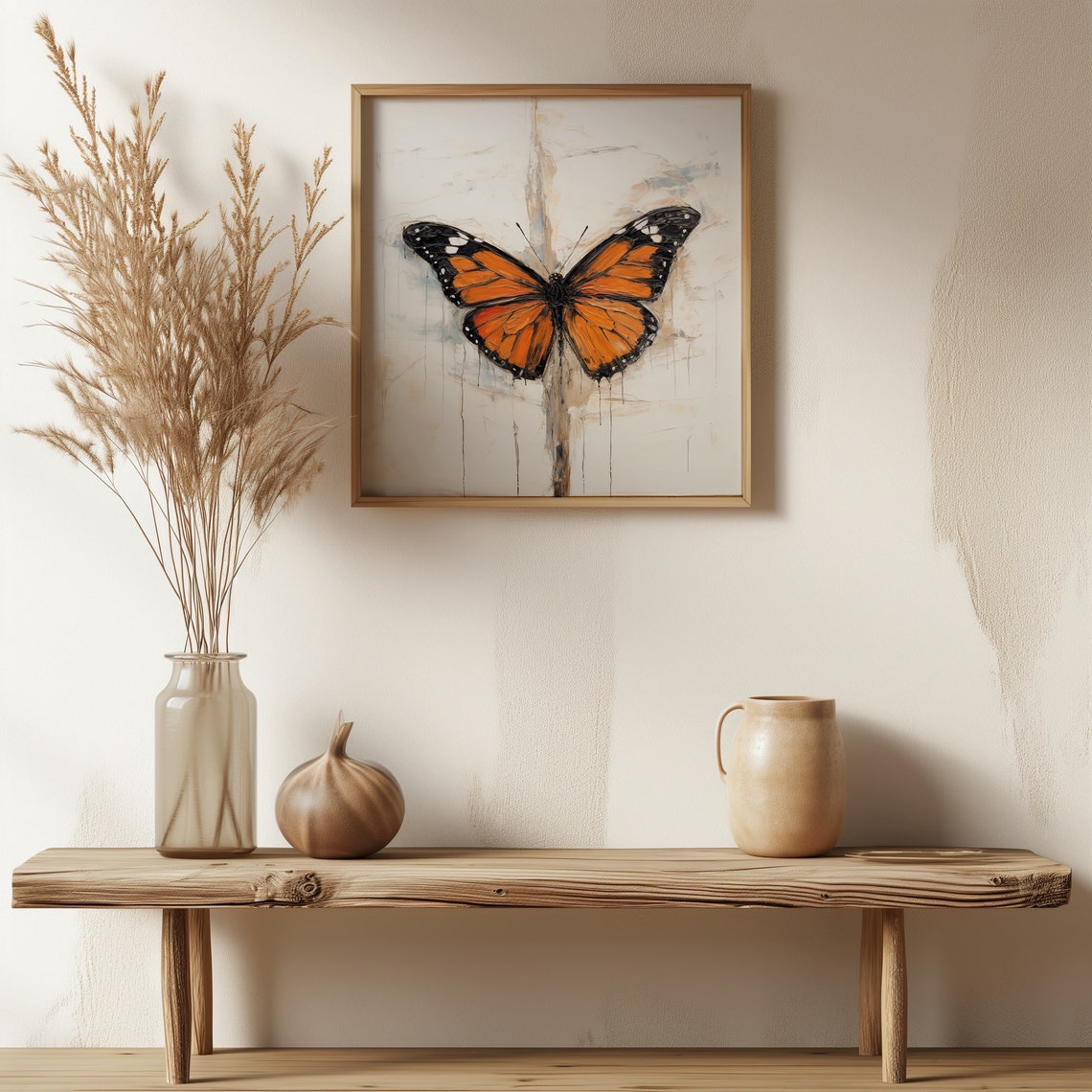 Monarch Butterfly Print, Modern Wall Art, Butterfly Painting, Nature ...