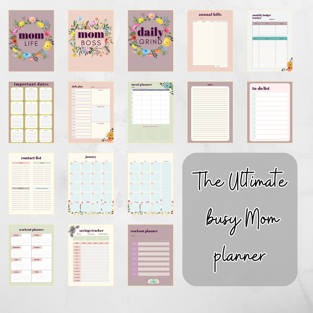 Ultimate Busy Mom Planner - Customizable Organizer for Mom's Daily ...