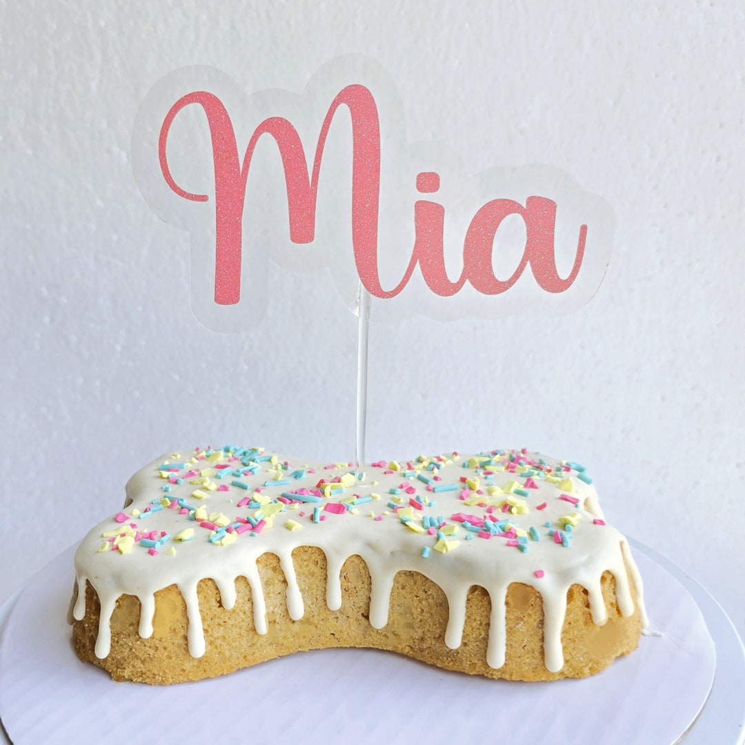 Bone-shaped Dog Birthday Cake | Custom Homemade Peanut Butter Cake for ...