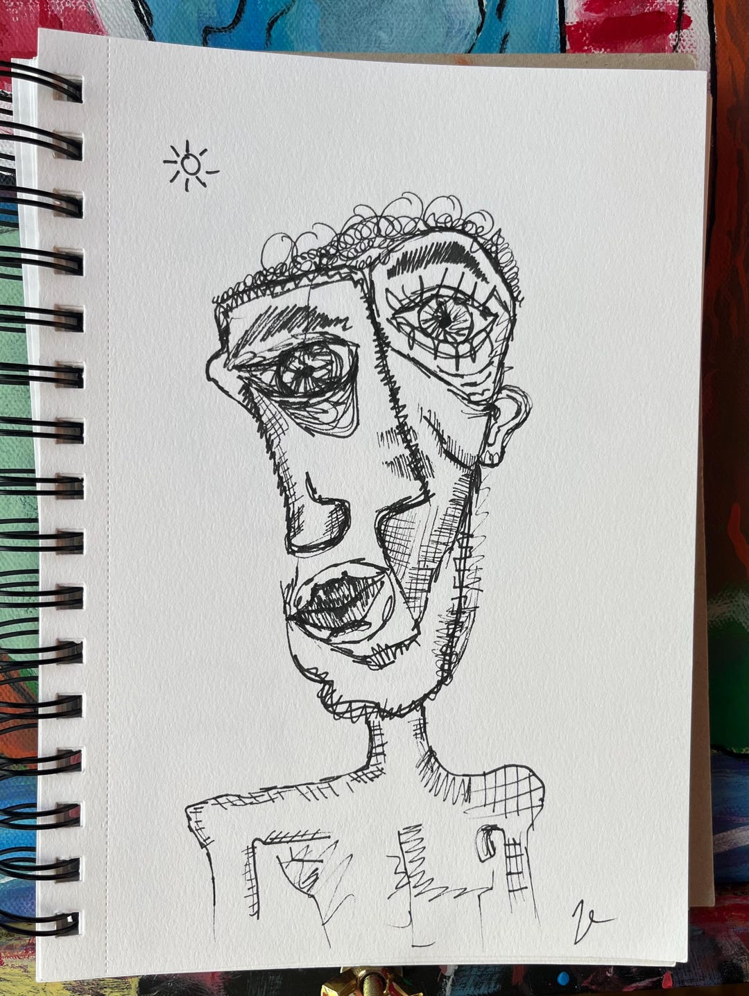 Two-faces | Original Drawing - Etsy