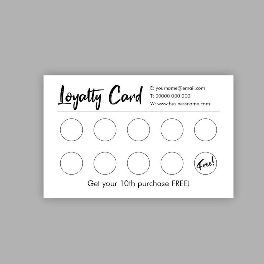 Simple Brush Style Loyalty Cards, Business Loyalty Cards, Business ...