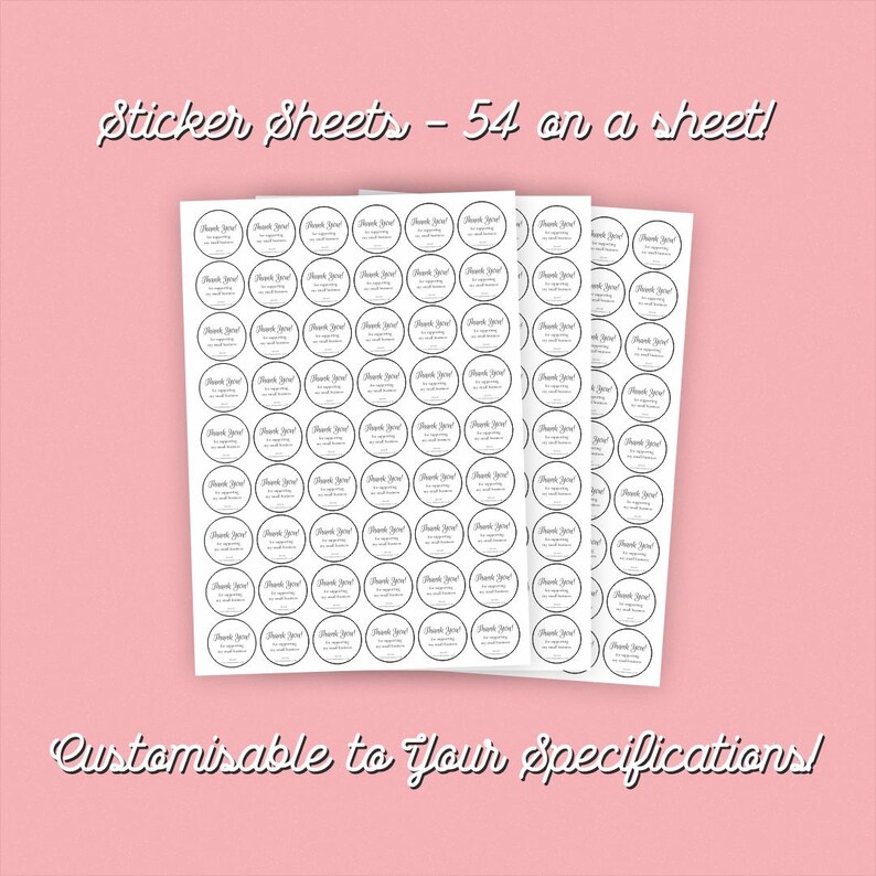 Simple Sticker Sheets, Business Label Sheets, Circular Labels, Thanks ...