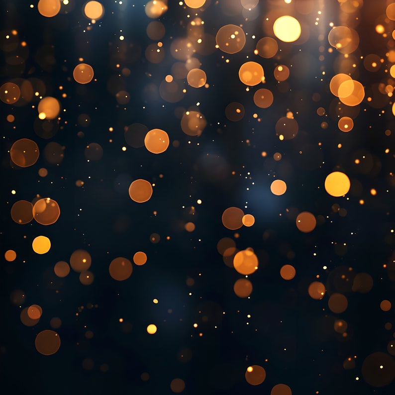 100 Gold Bokeh Overlays: Light Effects for Photoshop (PNG Digital ...