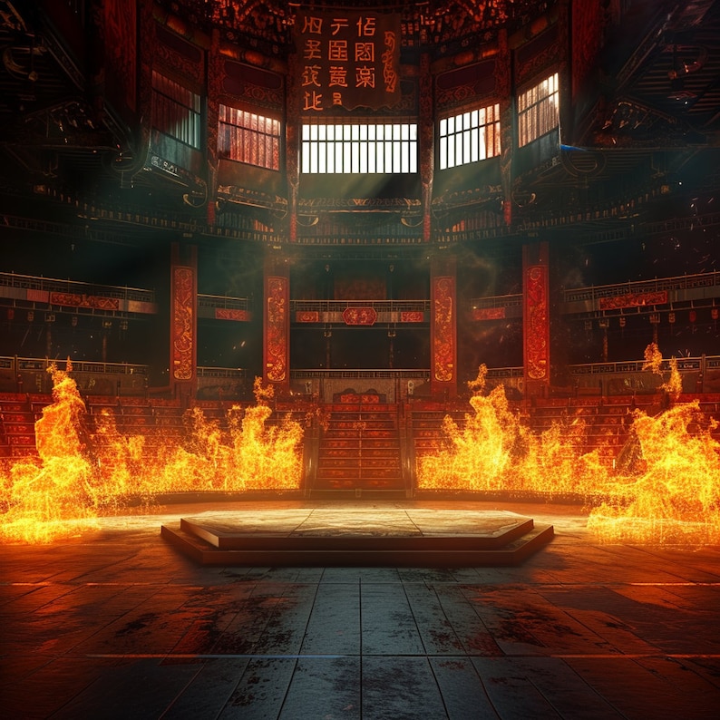 Taekwondo Karate Arena Backdrop, Fire Lights, 100 Digital Downloads - Etsy
