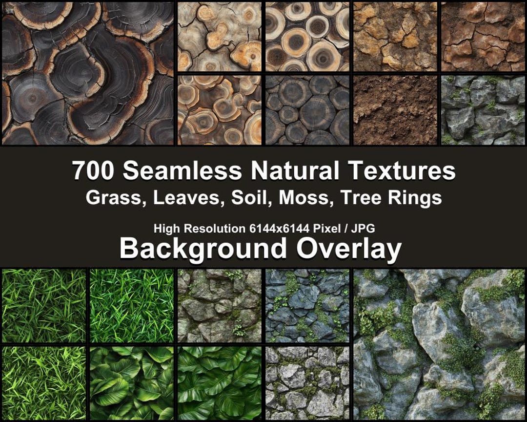 700 Seamless Natural Textures | Grass, Leaves, Soil, Moss, Tree Rings ...