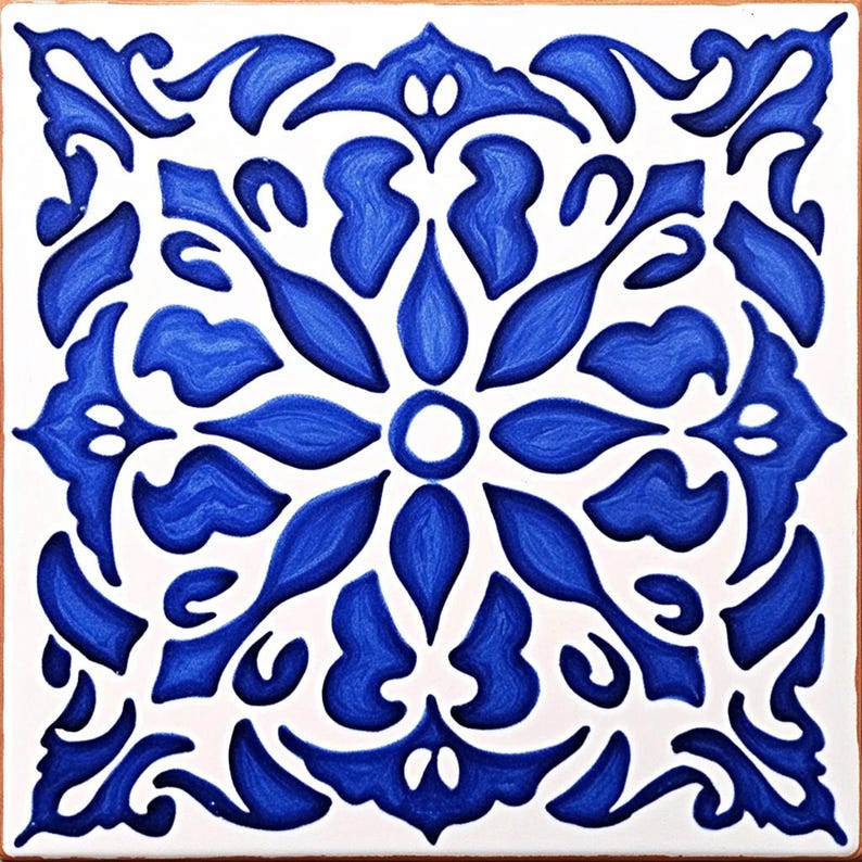 Mediterranean Blue Tile Pack | 140 Vintage Cobalt Floral Ceramic ...