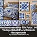Mediterranean Blue Tile Pack | 140 Vintage Cobalt Floral Ceramic ...