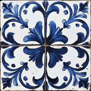 Mediterranean Blue Tile Pack | 140 Vintage Cobalt Floral Ceramic ...