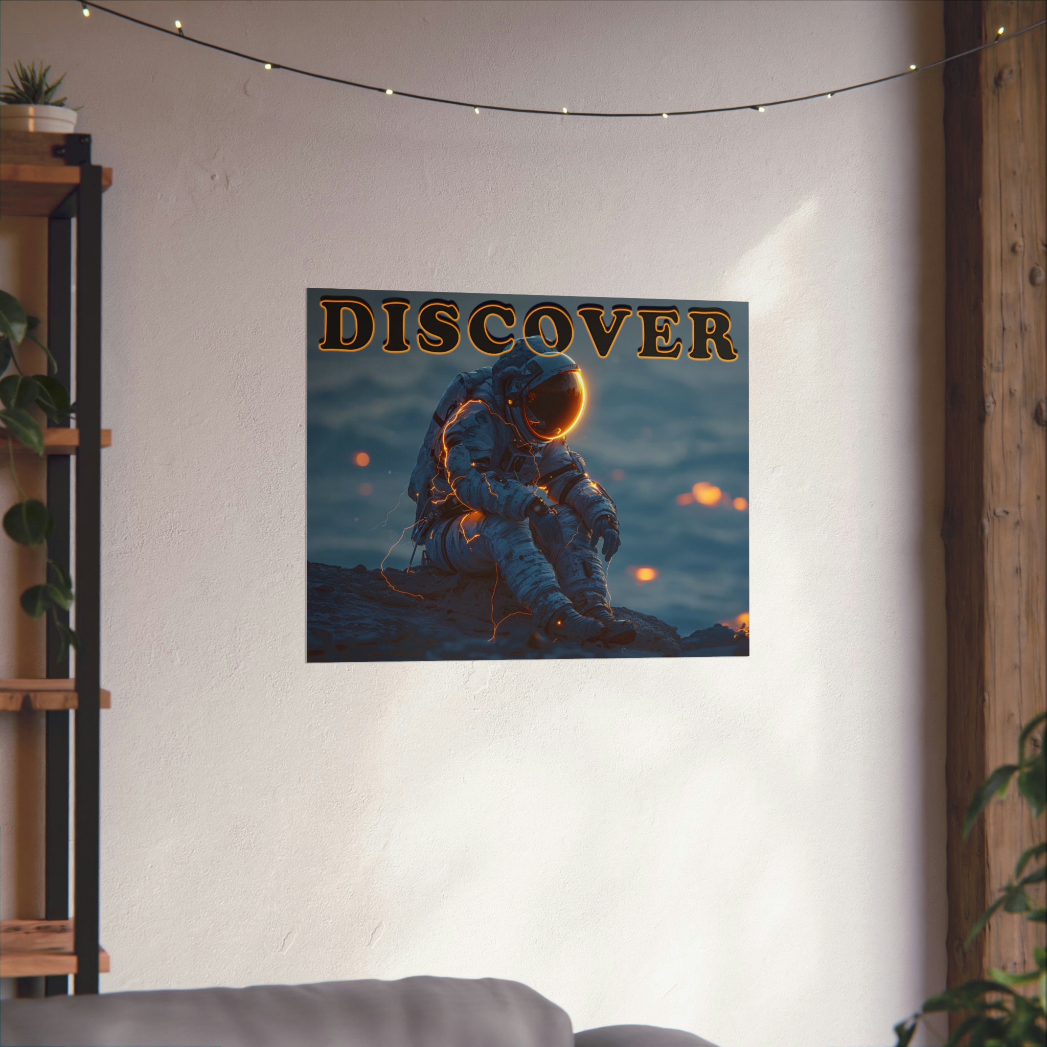 Horizontal Astronaut Poster, Astronaut Home Decor, Creative Modern Art ...