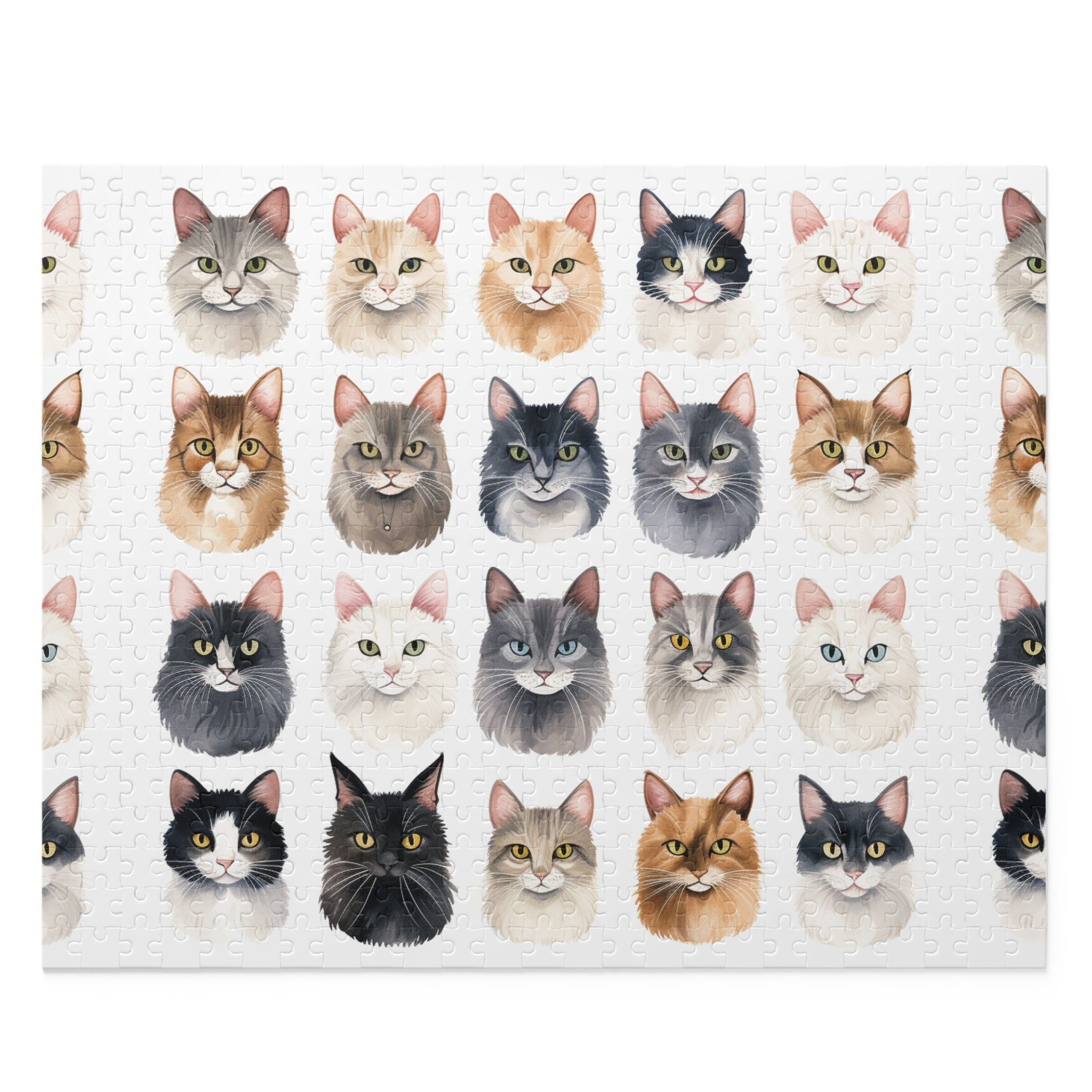 Whiskered Wonders Cat Breeds Jigsaw Puzzle Unique Gift for Feline ...