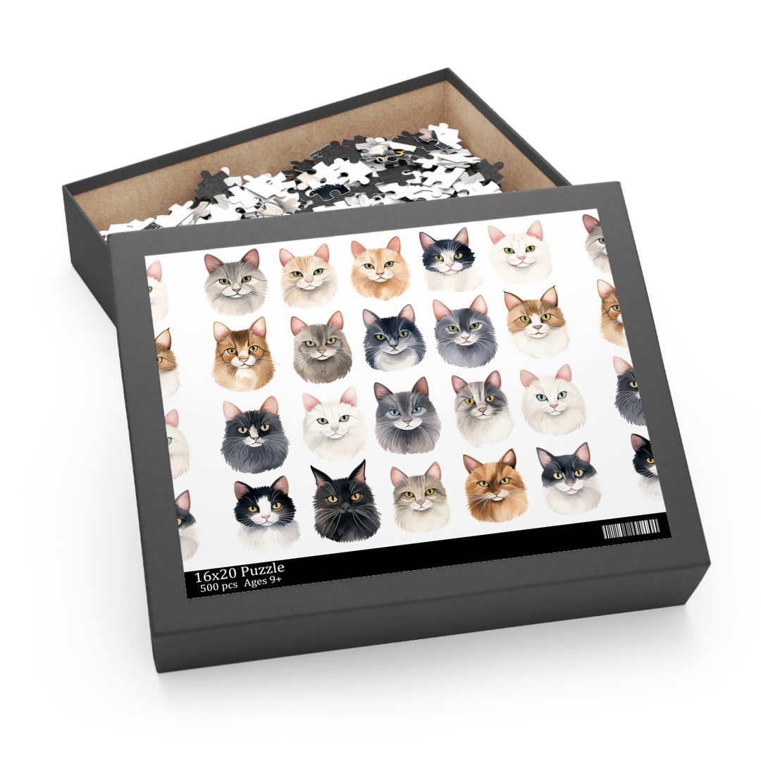 Whiskered Wonders Cat Breeds Jigsaw Puzzle Unique Gift for Feline ...