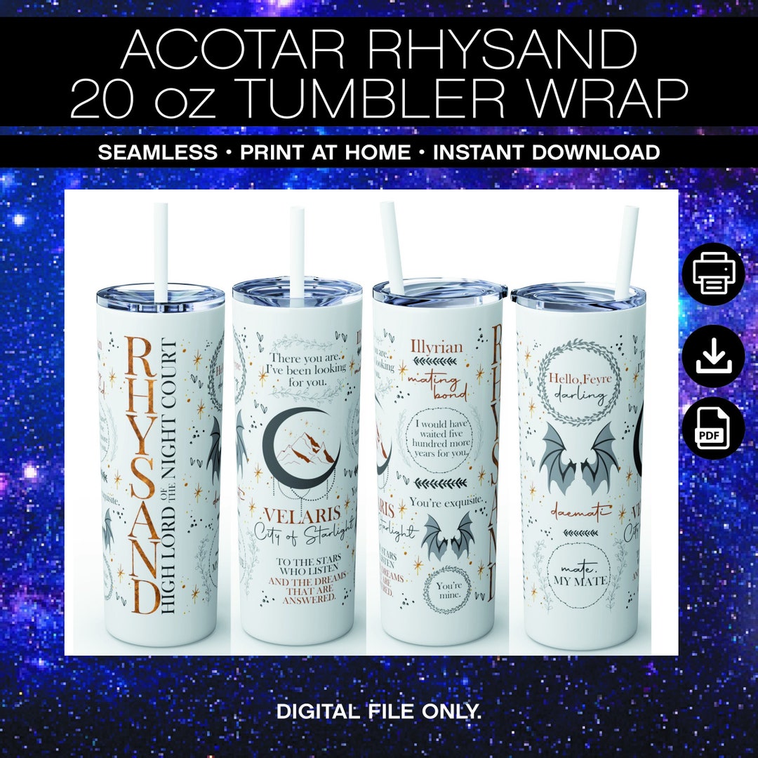 ACOTAR Rhysand Tumbler Wrap, Velaris City of Starlight (png, Svg, Dxf ...