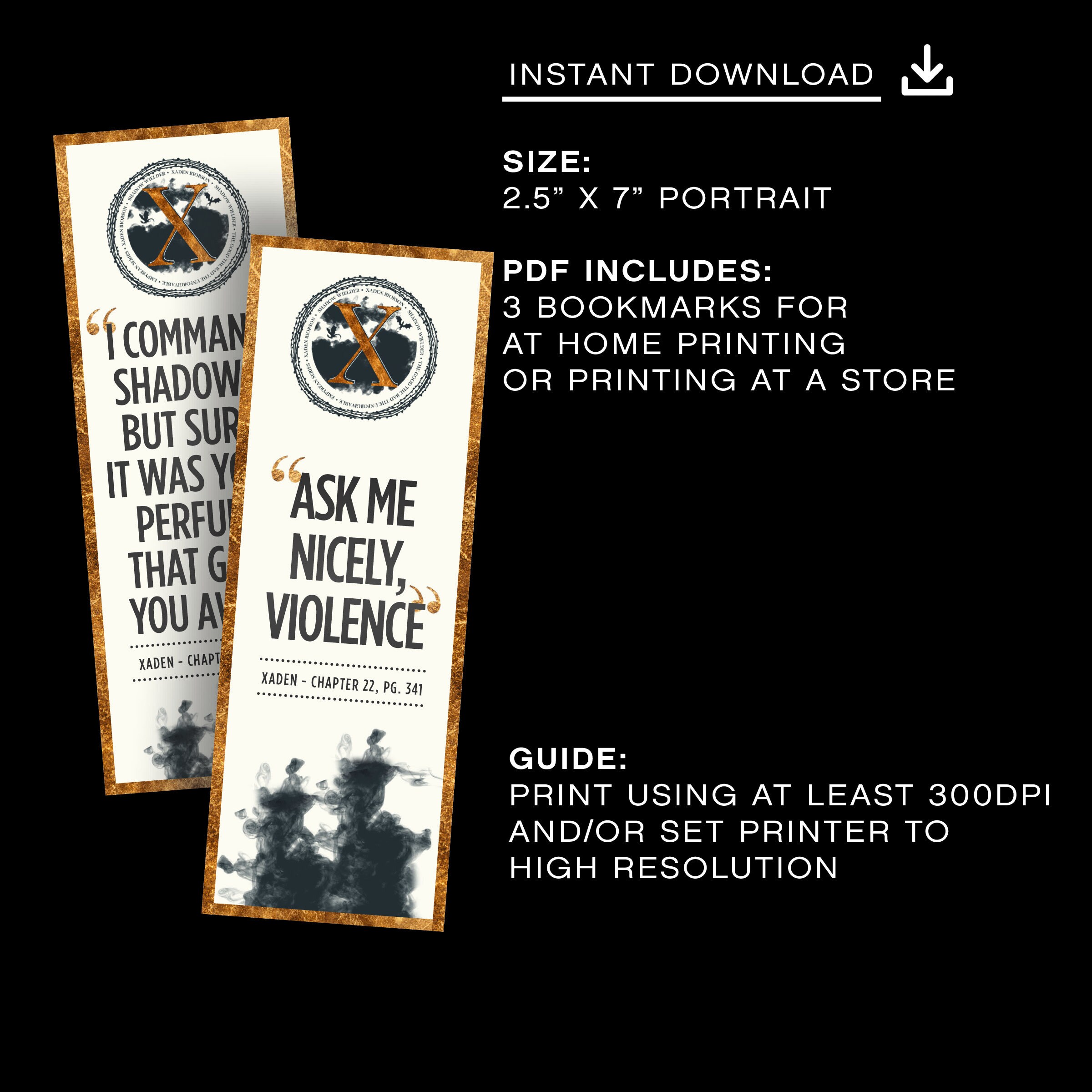 Xaden Riorson Fourth Wing Digital Bookmark 3 Pk Iron Flame, Xaden ...