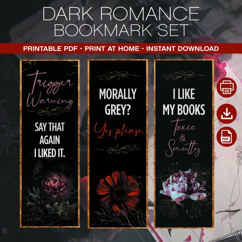 Dark Romance Bookmarks: Spicy Smut Reader Gift (digital Download) - Etsy