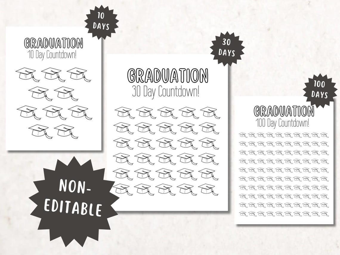Graduation Countdown Printable, Graduation Ceremony, High School ...