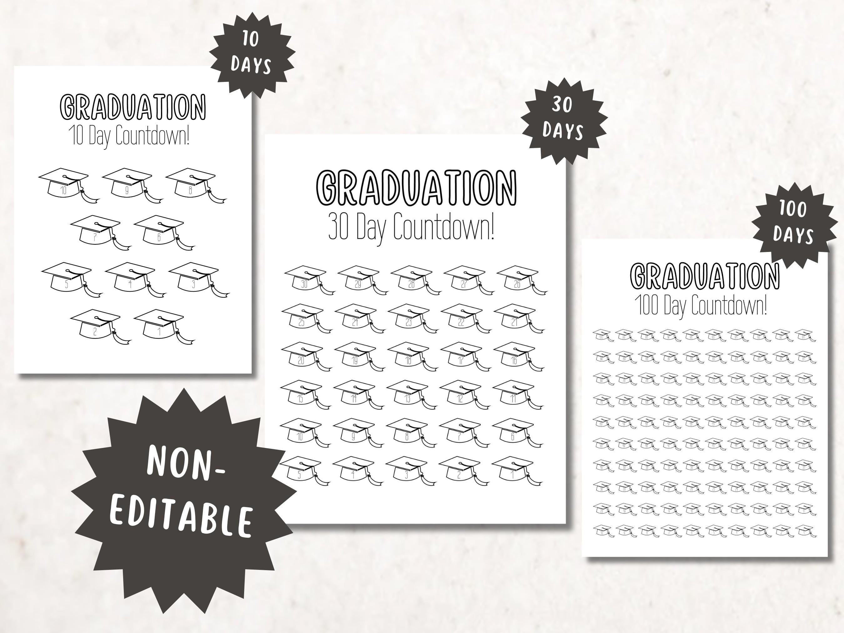 Graduation Countdown Printable, Graduation Ceremony, High School ...