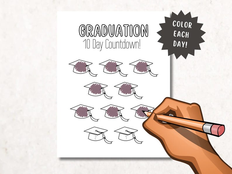 Graduation Countdown Printable, Graduation Ceremony, High School ...