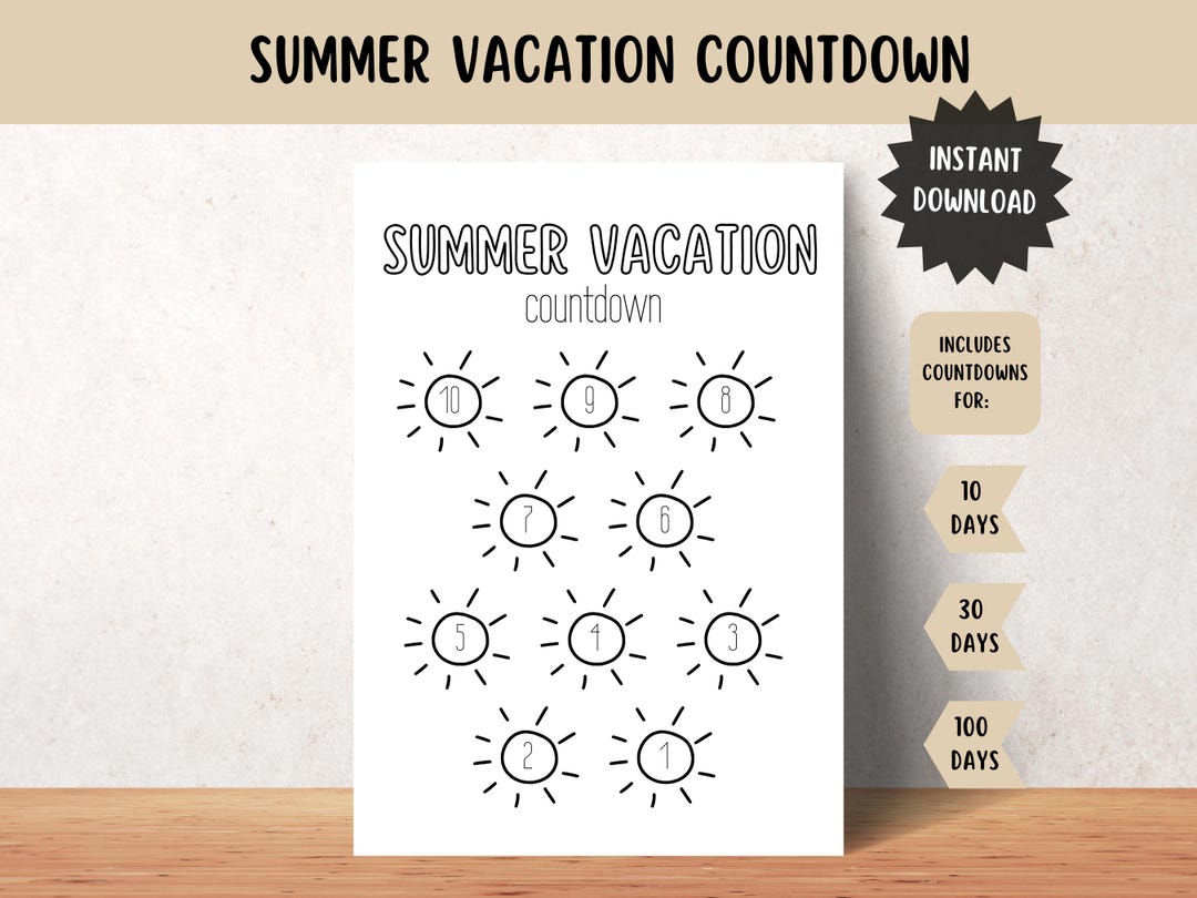 Summer Vacation Countdown Bundle, Printable Summer Break Countdown Bundle, School's Out ...