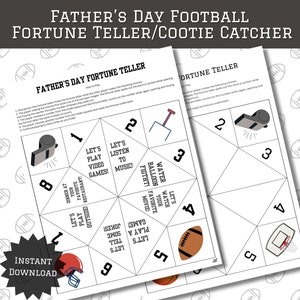 Father's Day Football Fortune Teller/cootie Catcher, Father's Day Gift ...