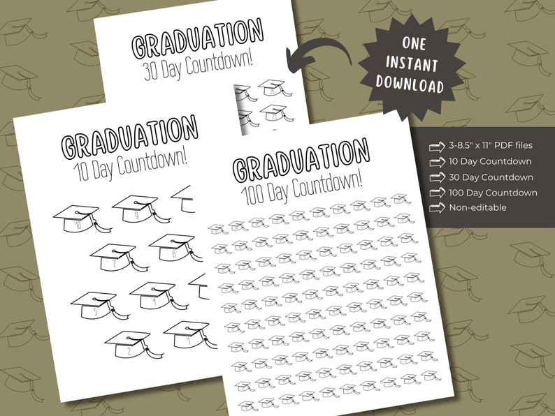 Graduation Countdown Printable, Graduation Ceremony, High School ...